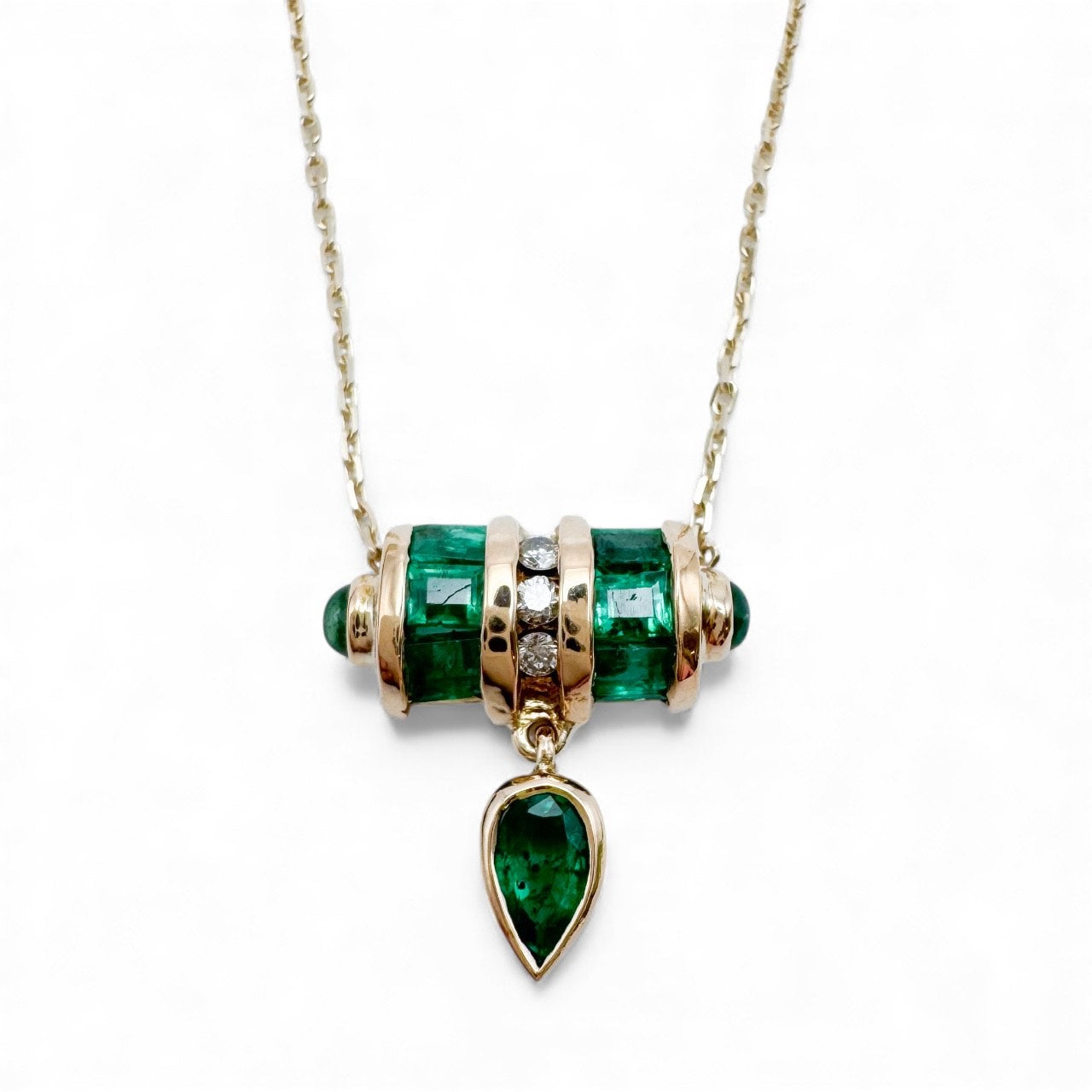 18k Yellow Gold Emerald Estate Pendant – Good Old Gold
